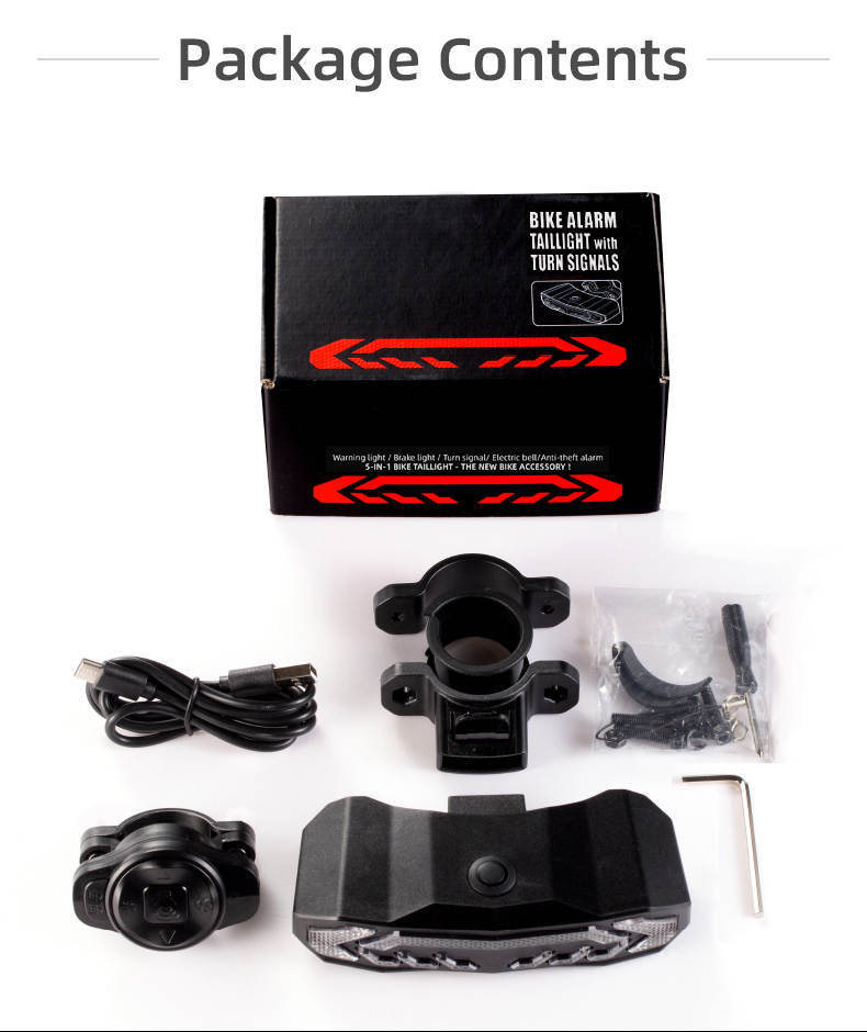 Wireless Tail Light with Brake Light, Turn Signal & Anti Theft Alarm ...