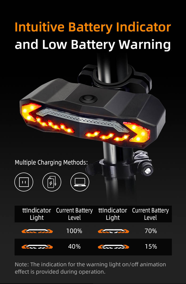 Wireless Tail Light with Brake Light, Turn Signal & Anti Theft Alarm ...